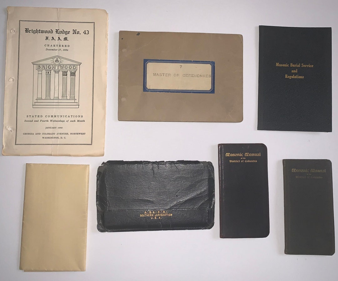 Master of Ceremonies Antique Free Masonry Lot Washington DC Free Masons ...