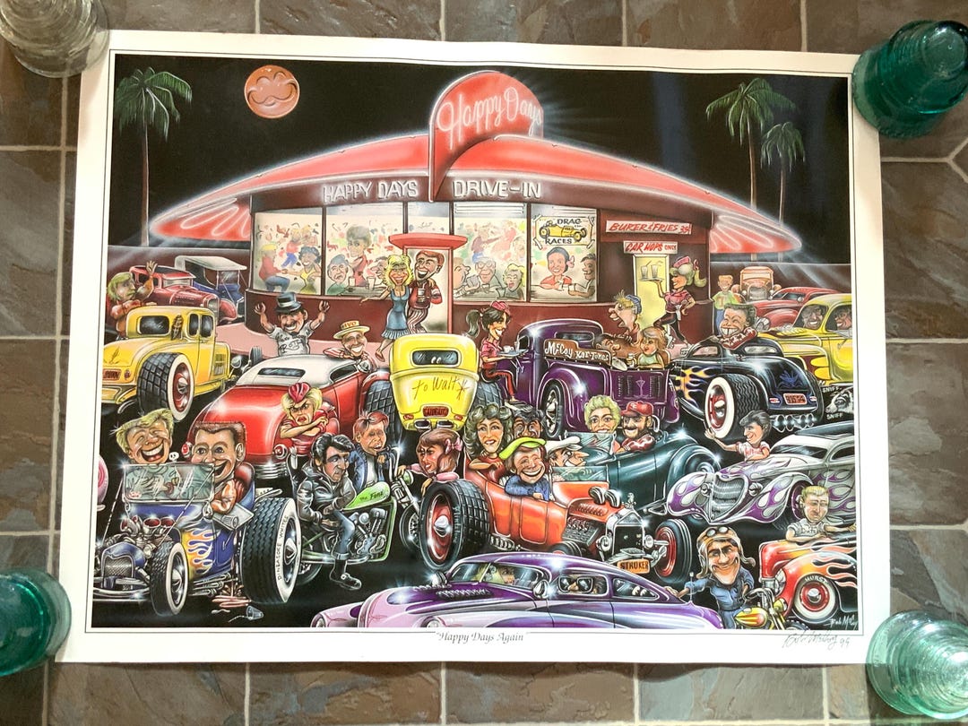 Bob Mccoy "happy Days Again" Original Signed Poster Art Print Von Dutch ...