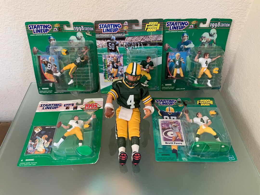 Lot of Vintage Brett Favre Green Bay Packers SLU Figure Set: NIB Doll ...