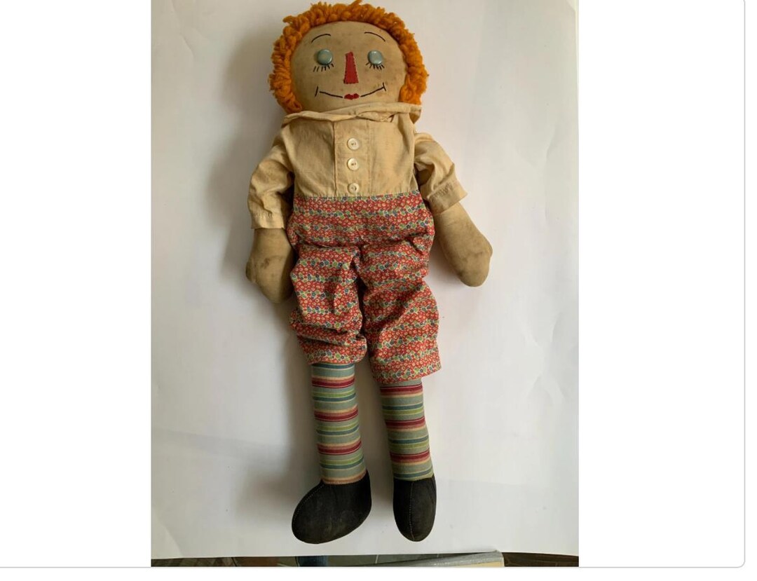 Old Johnny Gruelle Raggedy Ann Doll Original Clothes Outfits Sewn Face ...