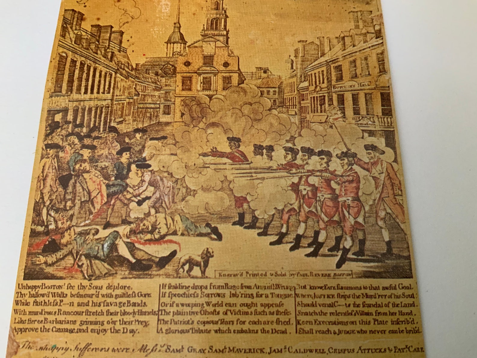 Boston Massacre Engraving Rare Art Postcard Unposted Paul | Etsy