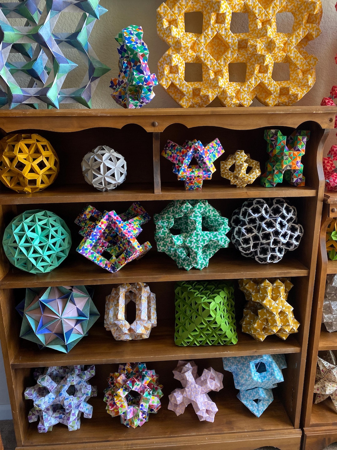 Decorative Origami Polyhedral Sphere Paper Engineering Sculpture ...