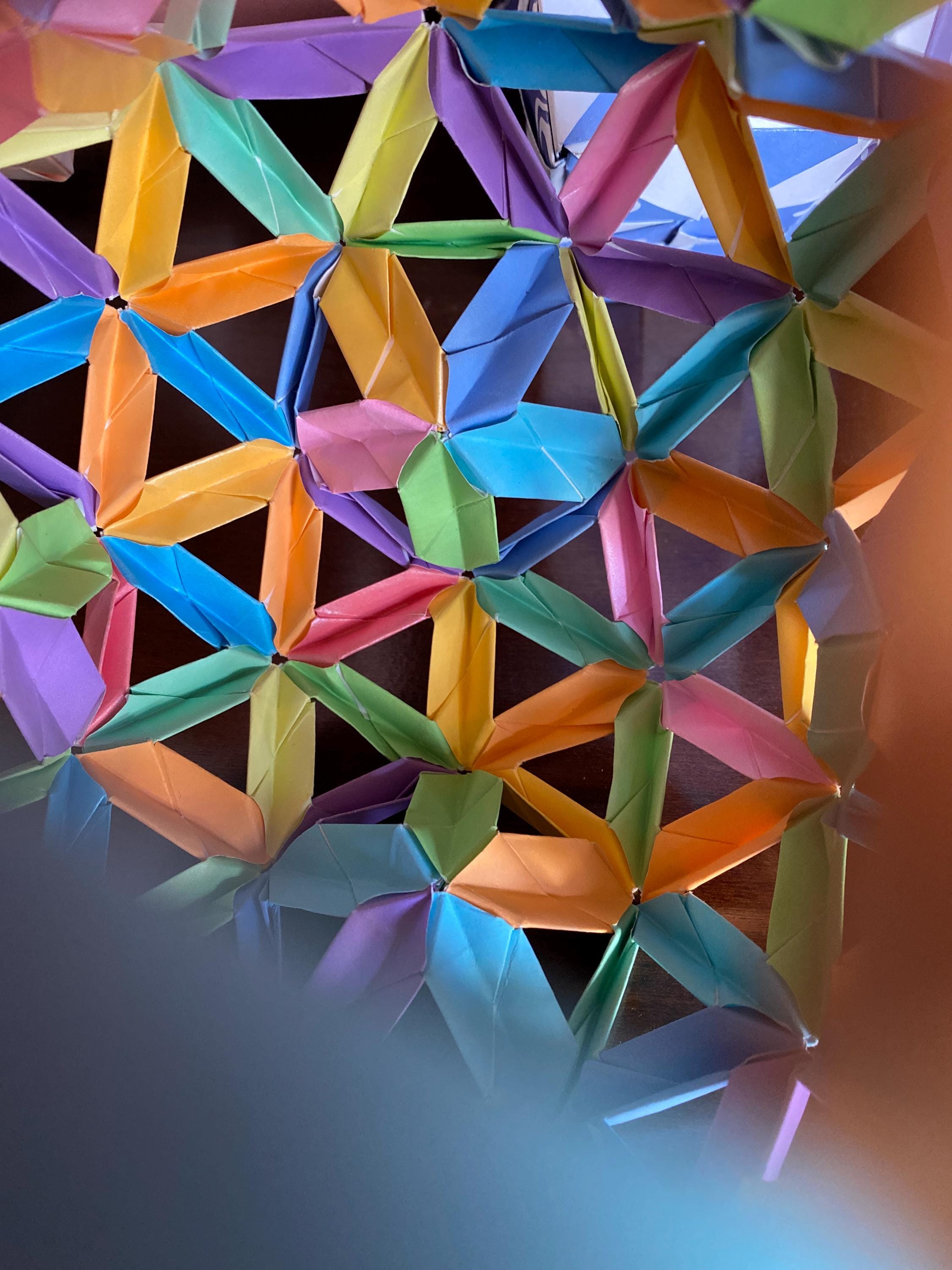 Rainbow Sphere Handmade Polyhedron Bright Colors Vibrant Artwork ...