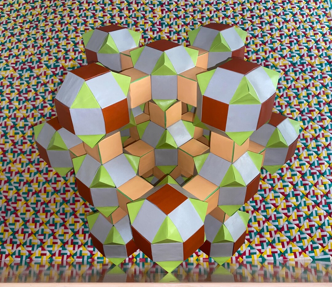 ORIGAMI Stunning Original Art Handmade Geometric MCM Futuristic Design ...