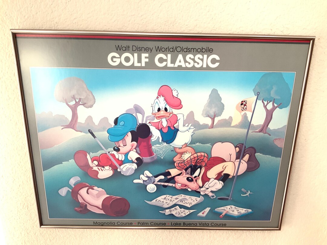 Walt Disney Golf Classic Original Vintage Framed Lithograph Poster ...