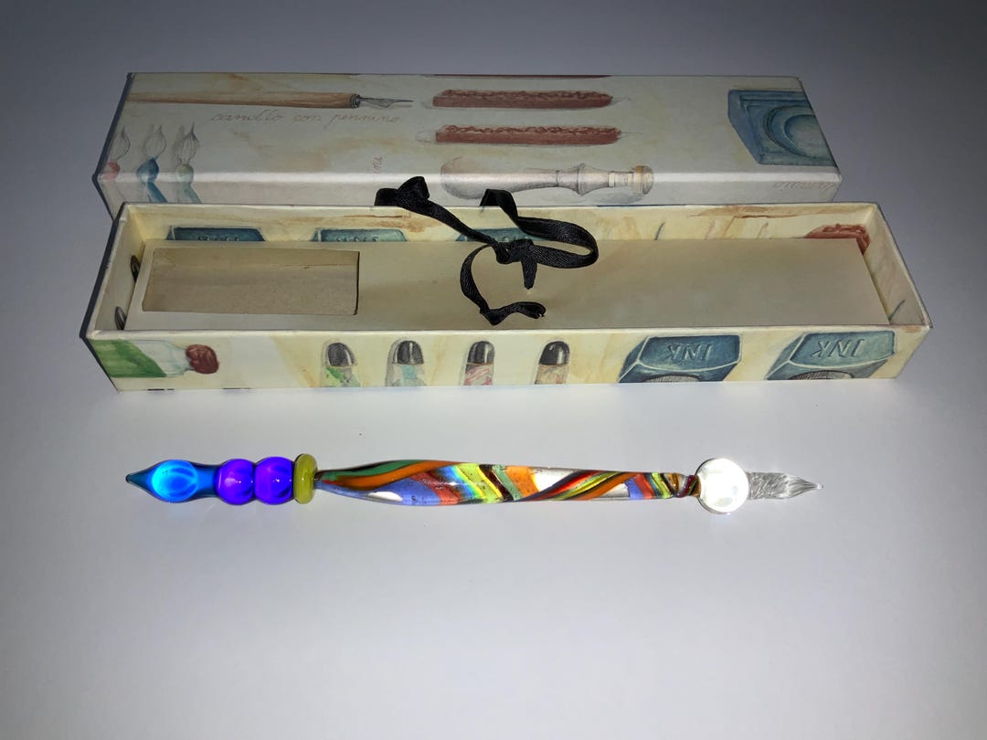 Vintage New Venetian Glass Calligraphy Pen Writing Tool Decorative ...