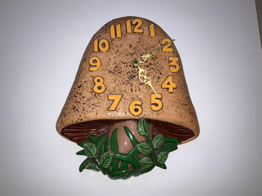 1970s Arnels Mushroom Clock: Hand-painted Ceramic Wall Decor - Etsy