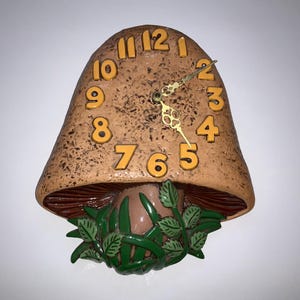 1970s Arnels Mushroom Clock: Hand-painted Ceramic Wall Decor - Etsy