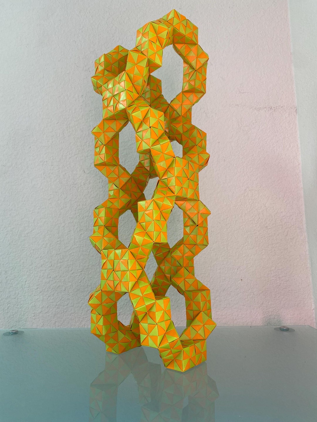 Trippy Psychedelic Paper Art Origami Cubic Fractal Polyhedron Tower ...