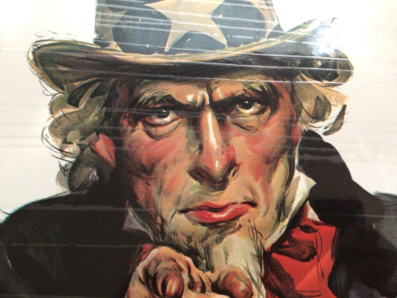 Vintage Uncle Sam 'I Want You' US Army Poster - James Montgomery Flagg ...
