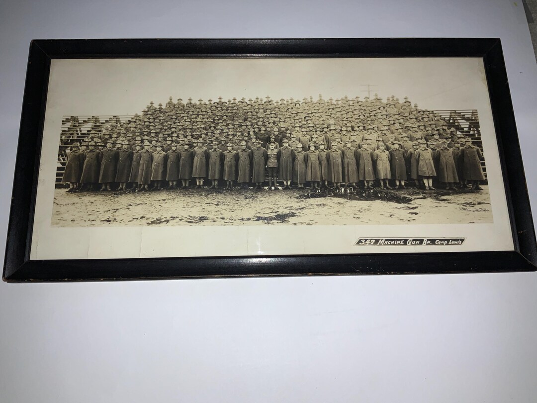 Machine Gun Battalion WWI WW1 Soldiers Group Photograph LA Dix Photo Co ...
