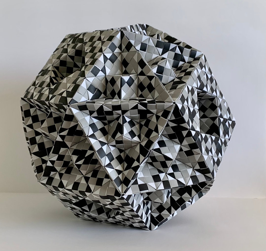 Origami "snub Cube" Decorative Sphere Fine Art Sculpture 12000 Fold NO ADHESIVE Ornament ...