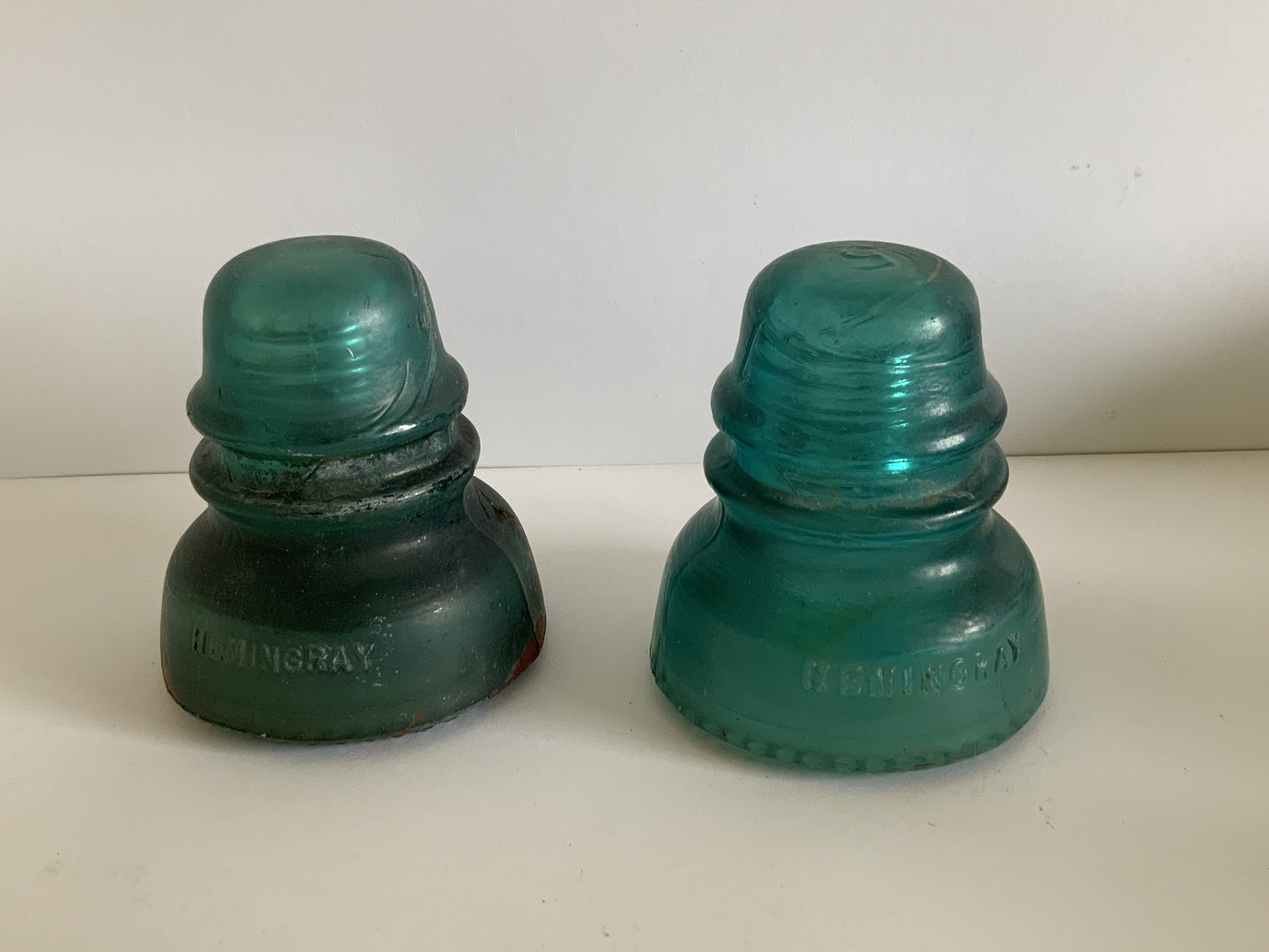 Lot of Vintage Antique Glass and Ceramic Insulators Green Aqua Clear ...