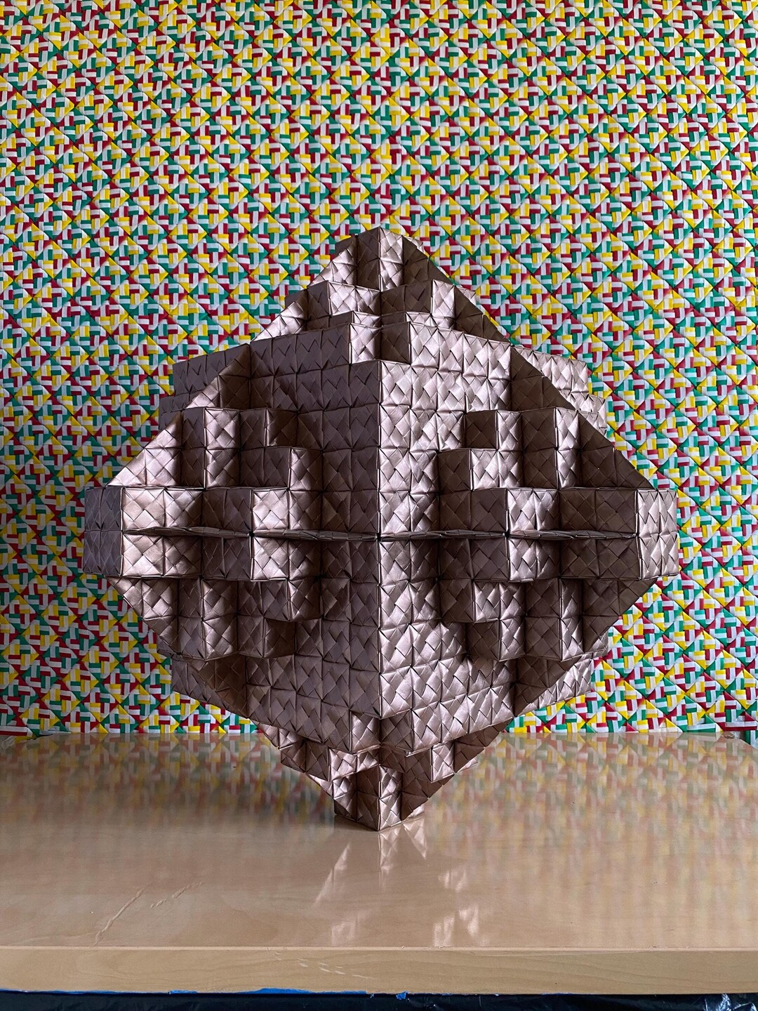 ORIGAMI 30000 FOLD Pyramid Cube Convergence Polyhedron Art Sculpture ...