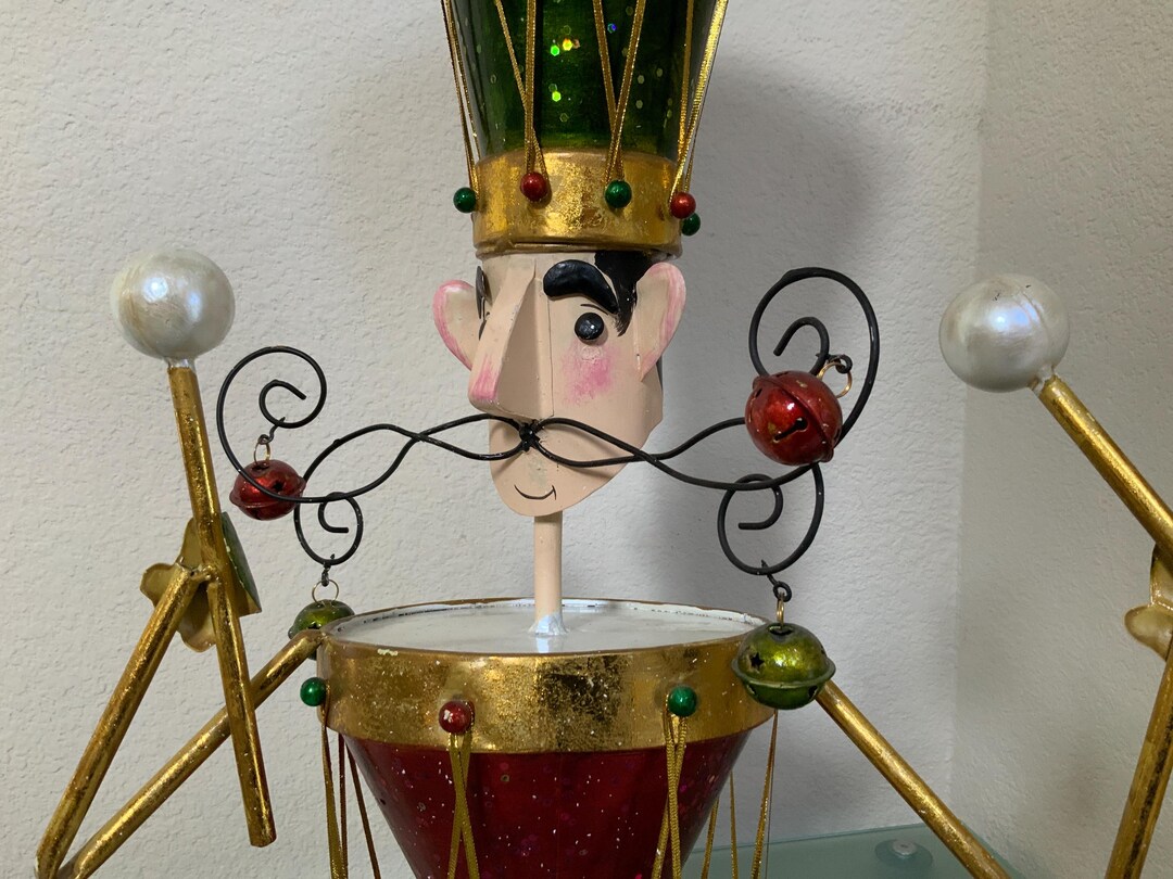 Handmade Metal Drummer Boy Christmas Sculpture Decoration Bells Red ...