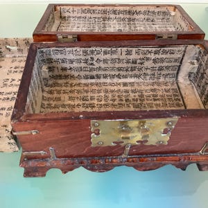 Antique Calligraphy Hand Written Cantonese Oriental Asian Storage Box ...