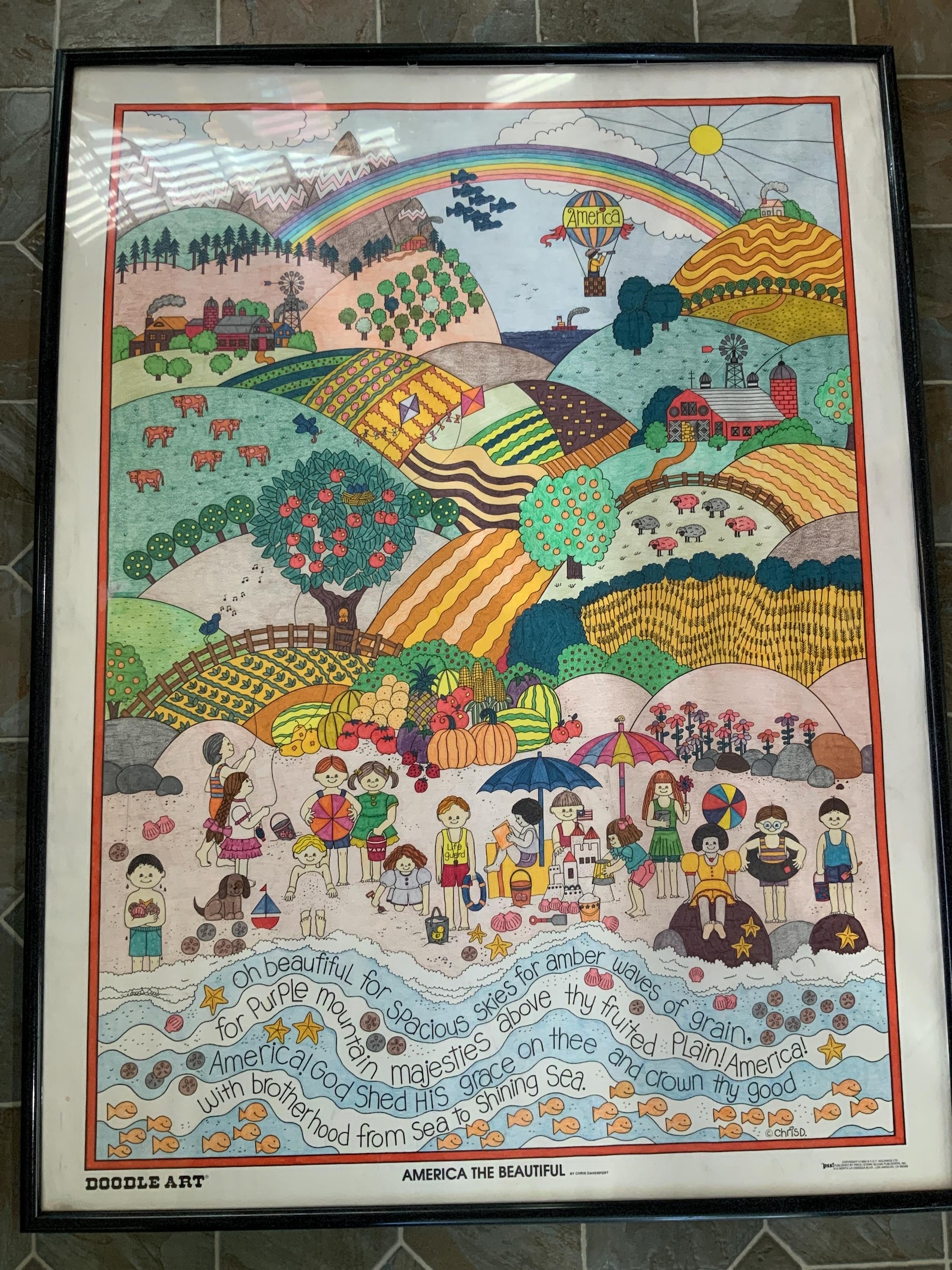 America the Beautiful Chris Davenport Lithograph Poster Framed Art 1984 ...