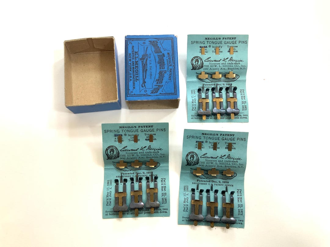 Mint Megill's Spring Tongue Gauge Pins: 4 Cards NOS - Etsy