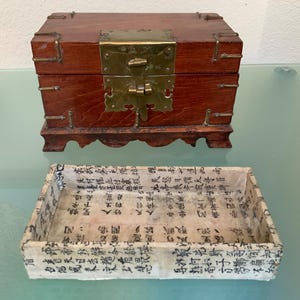 Antique Calligraphy Hand Written Cantonese Oriental Asian Storage Box ...