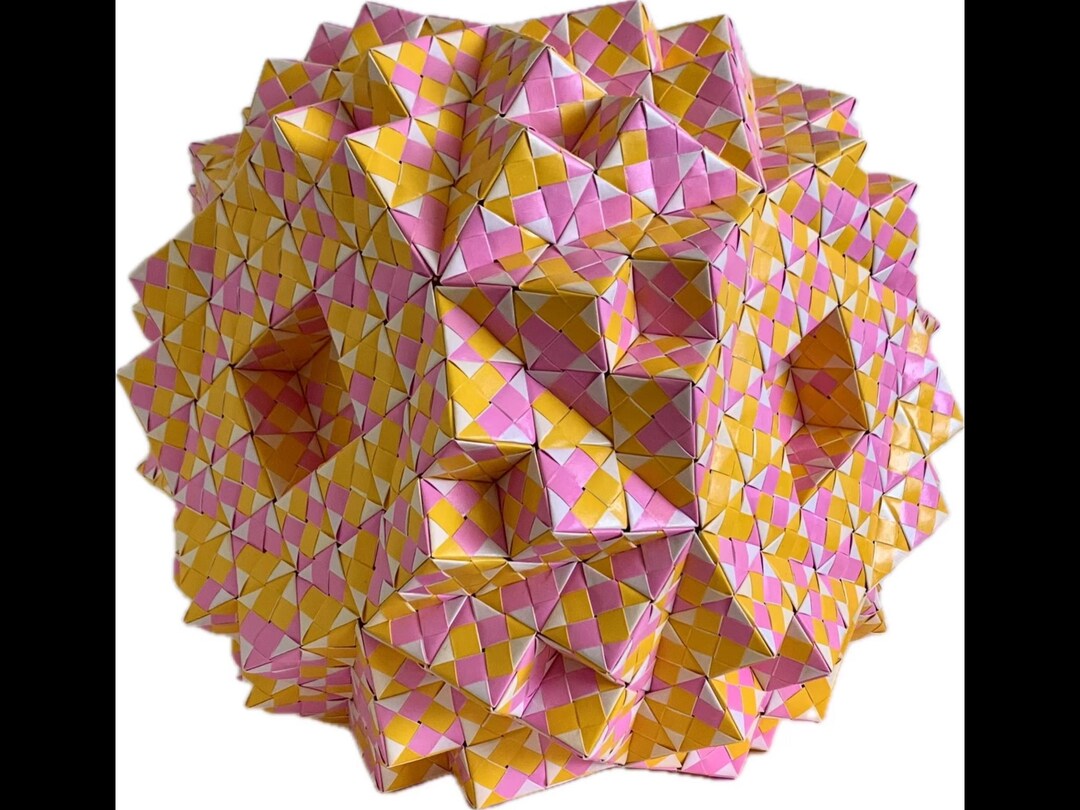 Chaos Origami Cube 12,000 Fold Snub Sphere Geometric Polyhedron NO ADHESIVE Fine Art Sculpture ...