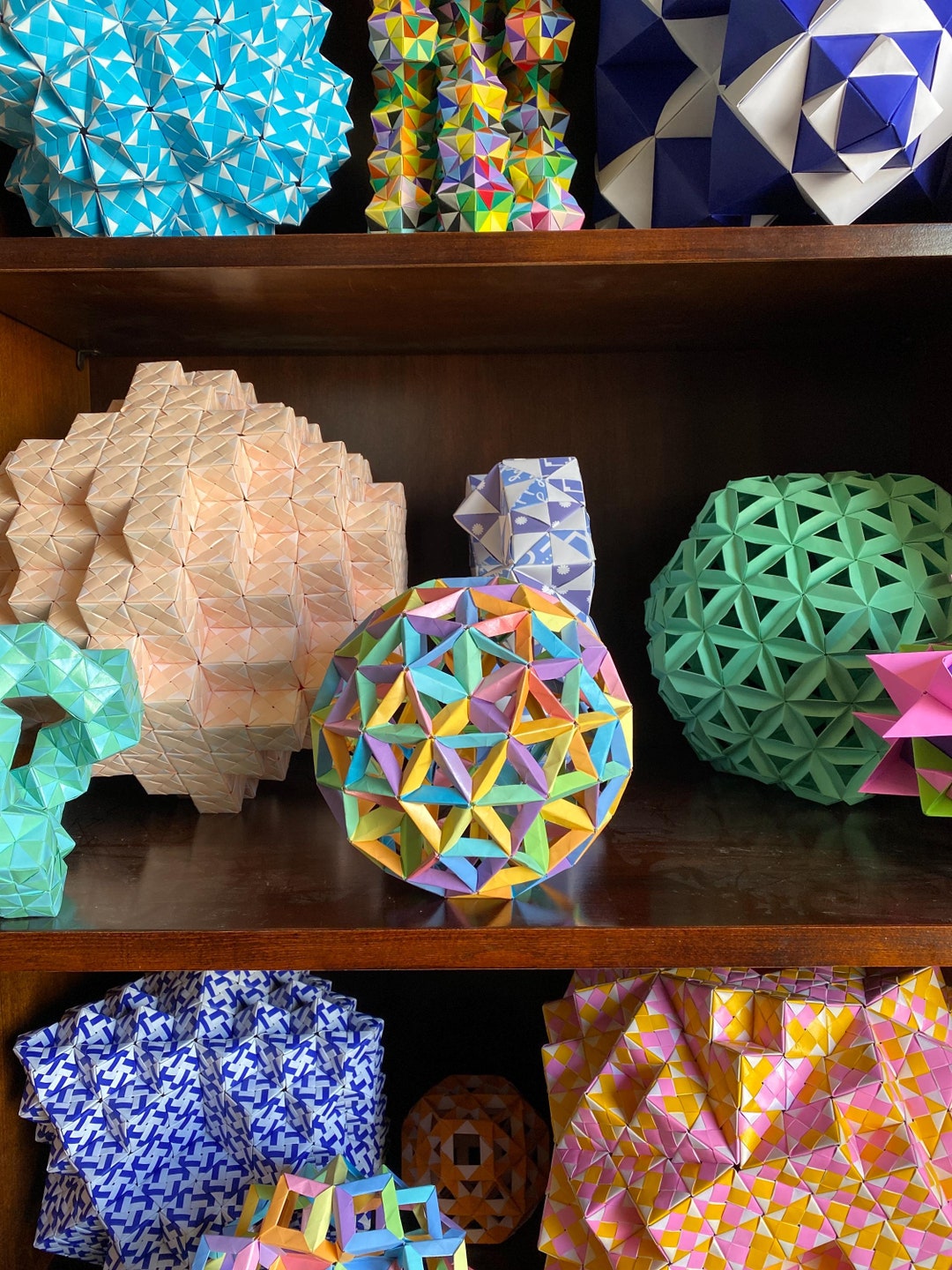 So Easy Window Origami Rainbow Sphere Handmade Polyhedron Bright Colors ...