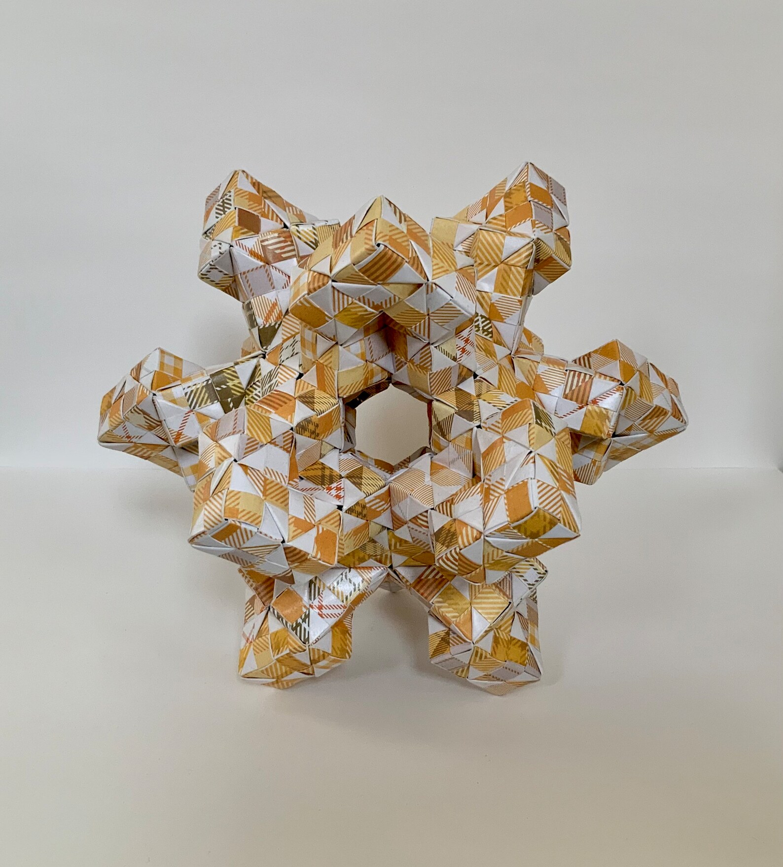 Twisted Cube Geometric Paper Art Origami Sculpture Original Design Base ...