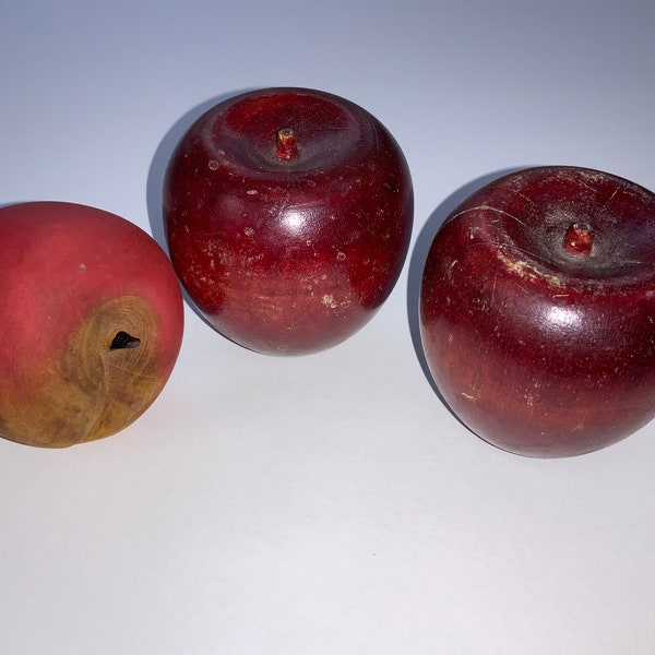 Hand Painted Wooden Apples - Etsy