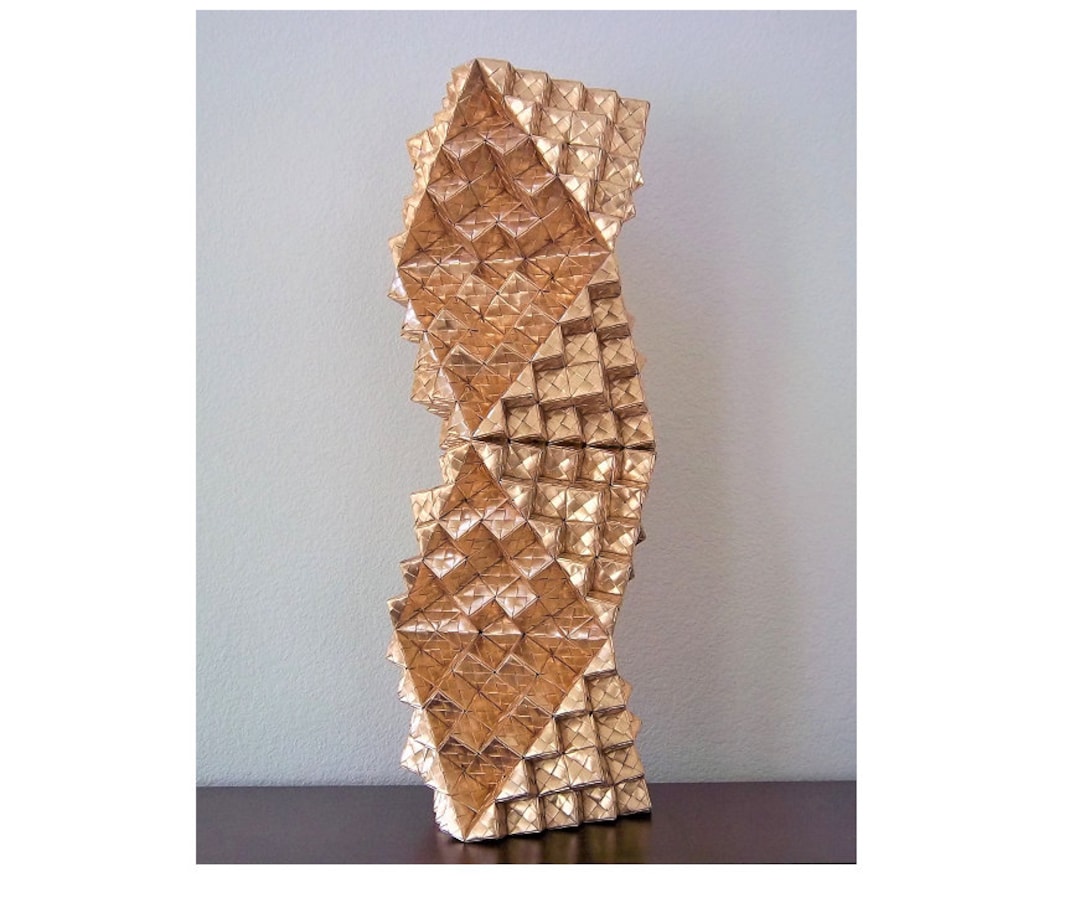 Monumental Origami Tower One of a Kind Fine Art Sculpture Geometric ...