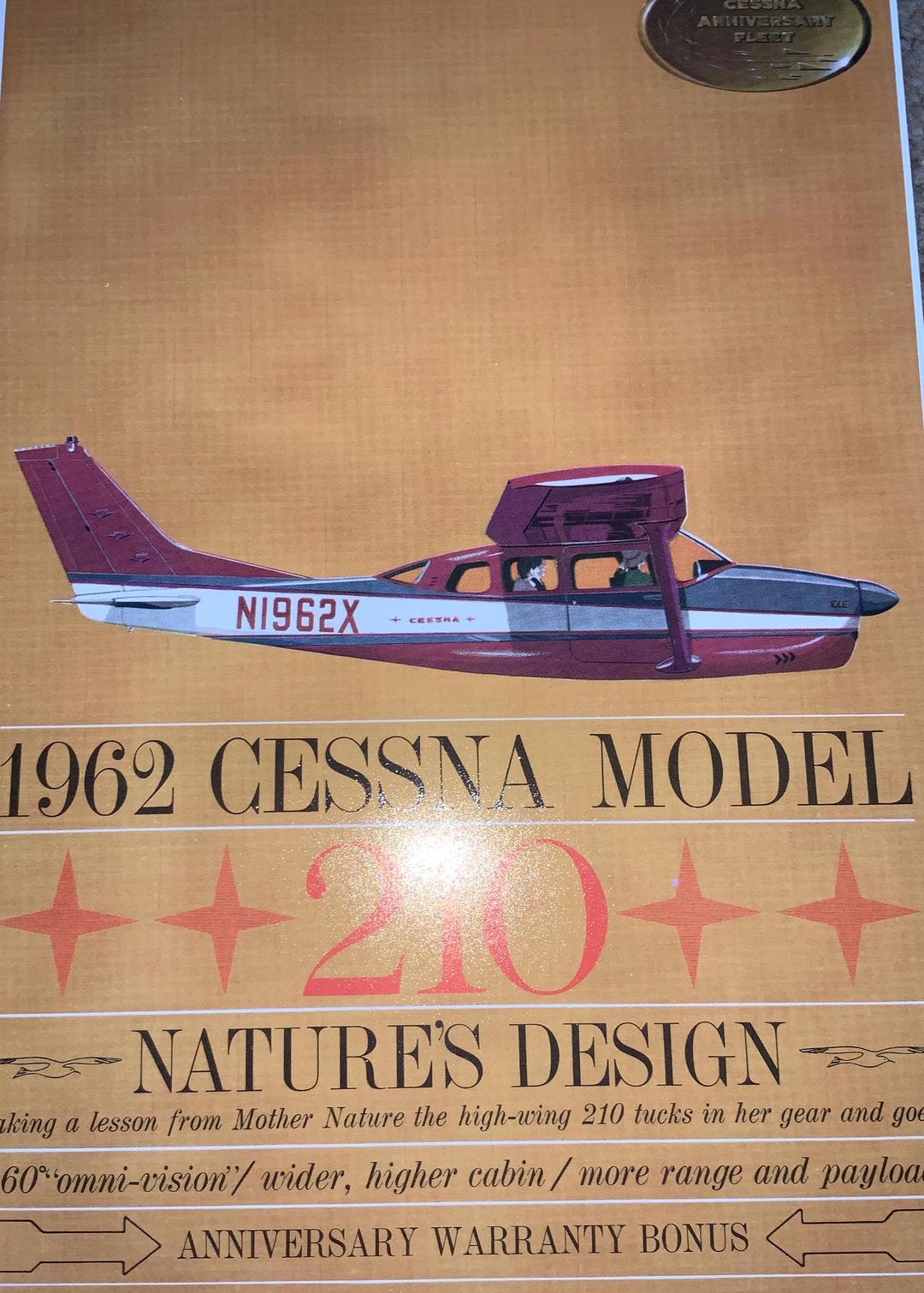 1962 Cessna Poster Fine Art Print Aviation Flying Pilots Aircraft Model ...