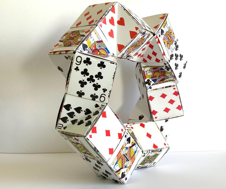 Origami Poker Playing Card Blackjack Royal Flush Card Sculpture ...
