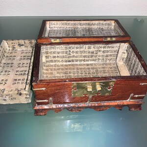 Antique Calligraphy Hand Written Cantonese Oriental Asian Storage Box ...