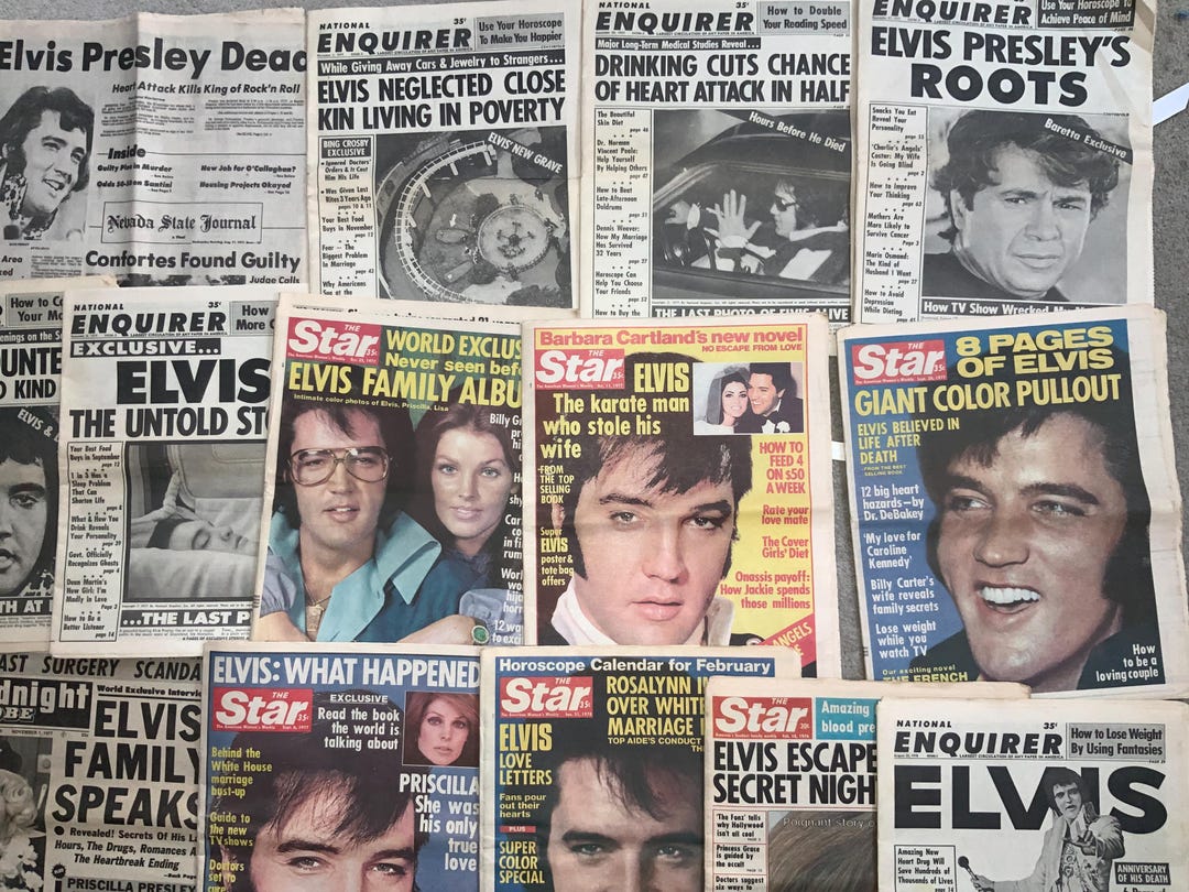 Elvis X14 Tabloid Death Close Encounters Memphis Tennessee Newspaper ...