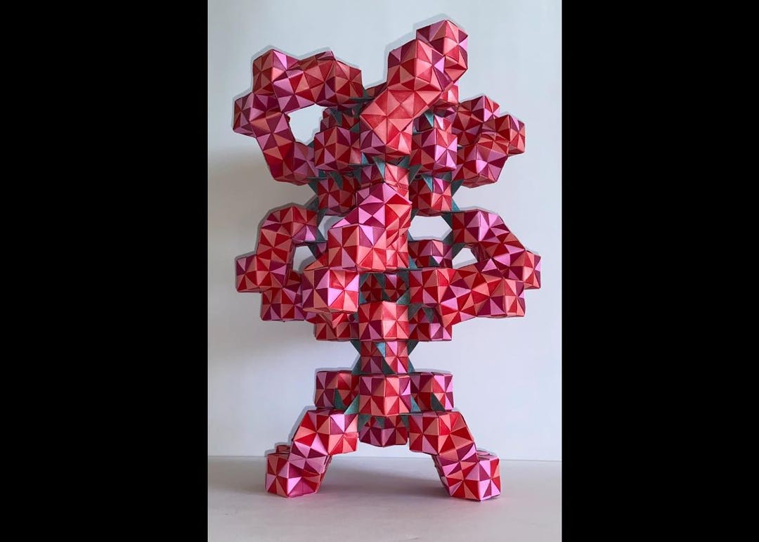 Twisted Cube ORIGAMI Sculpture: Geometric Paper Art, Signed Coa Unique ...
