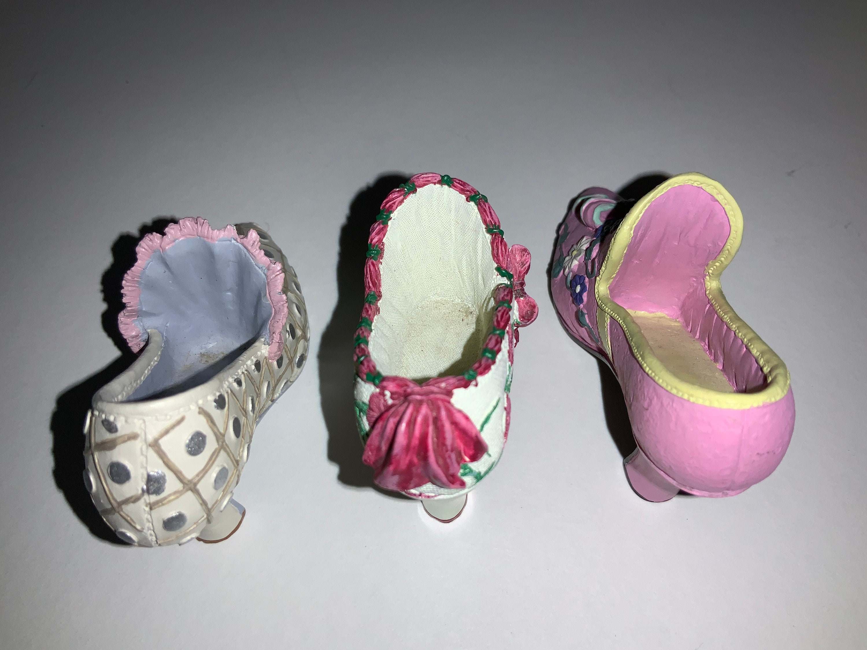 Collection of Decorative Ceramic Porcelain Hand Painted Miniature Shoe ...