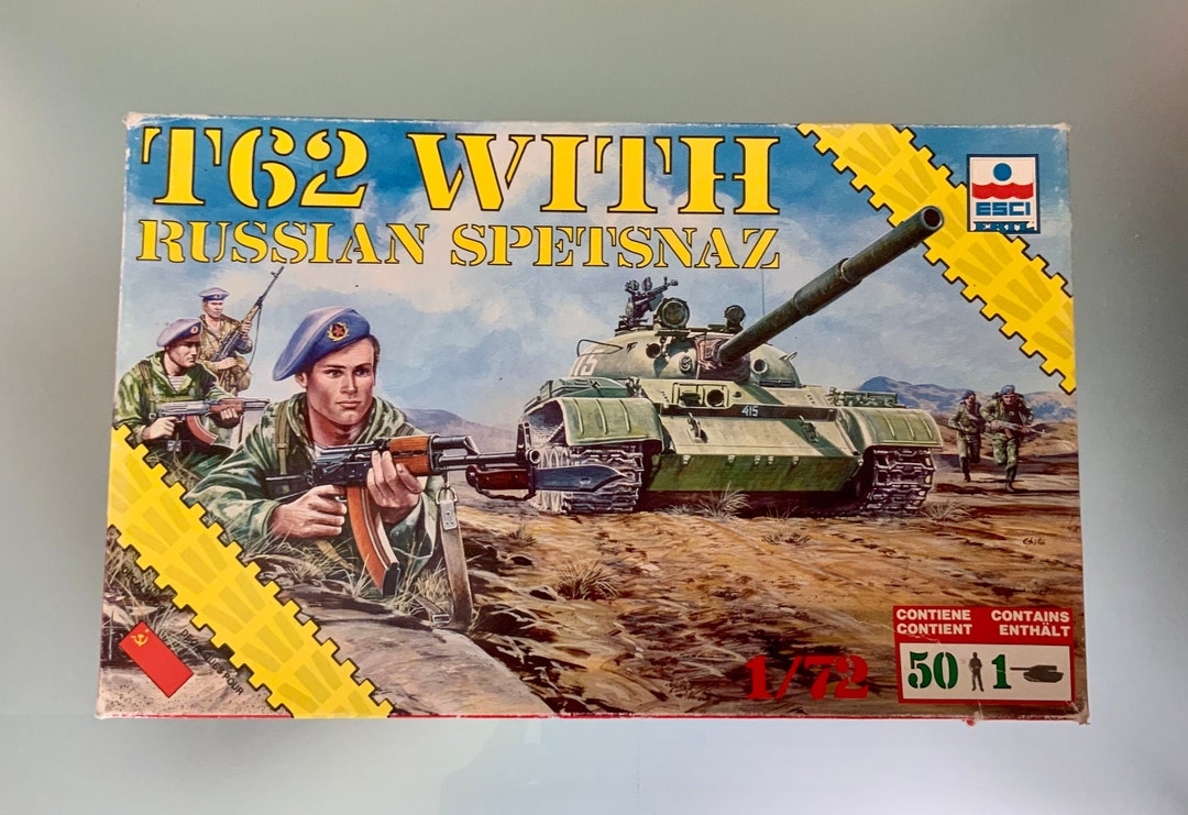 Russian Military War Tank and 50 Crew Figures Esci T62 Russian Spetsnaz ...