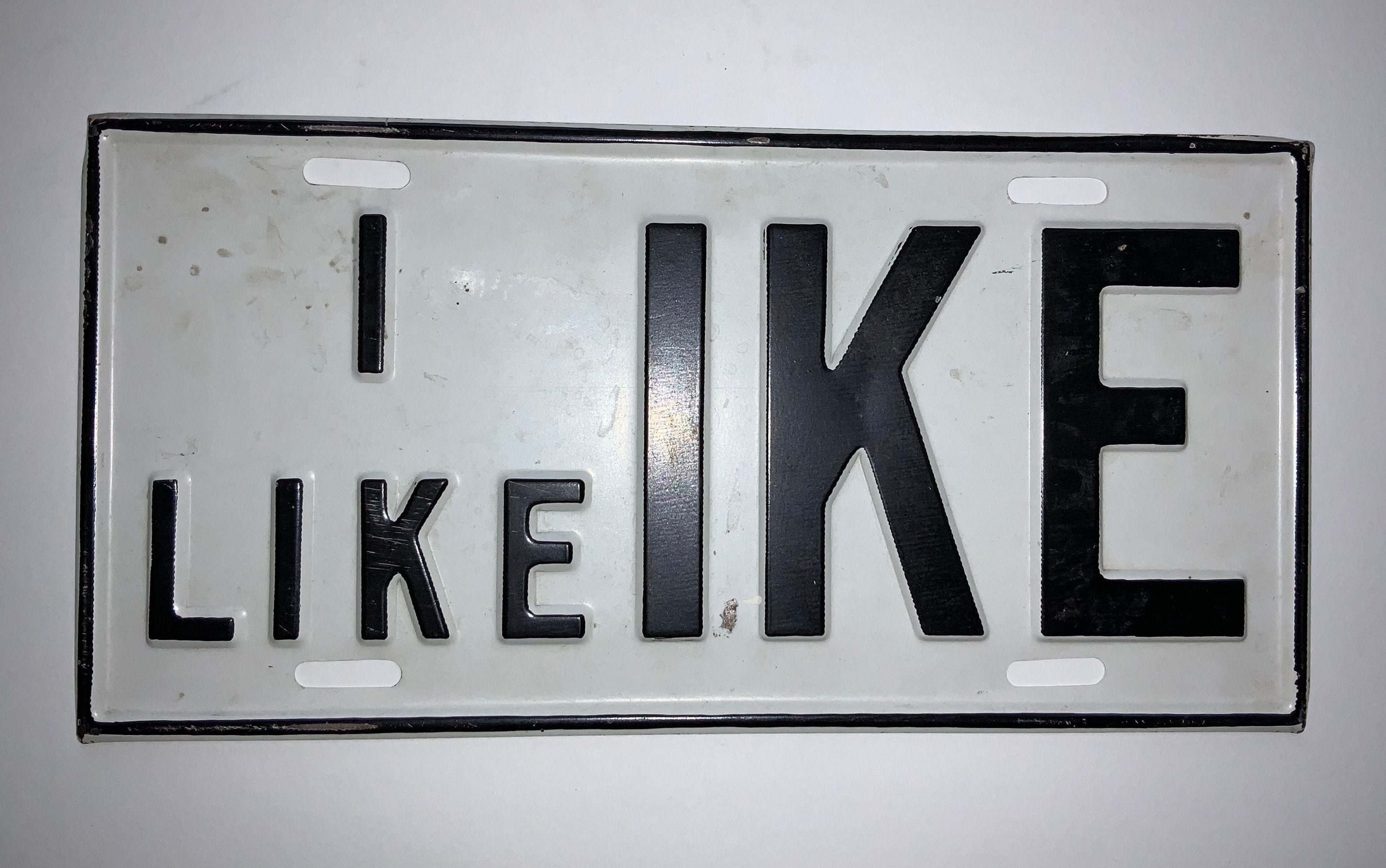 1950s Presidential Memorabilia I Like Ike Metal Sign License Plate ...