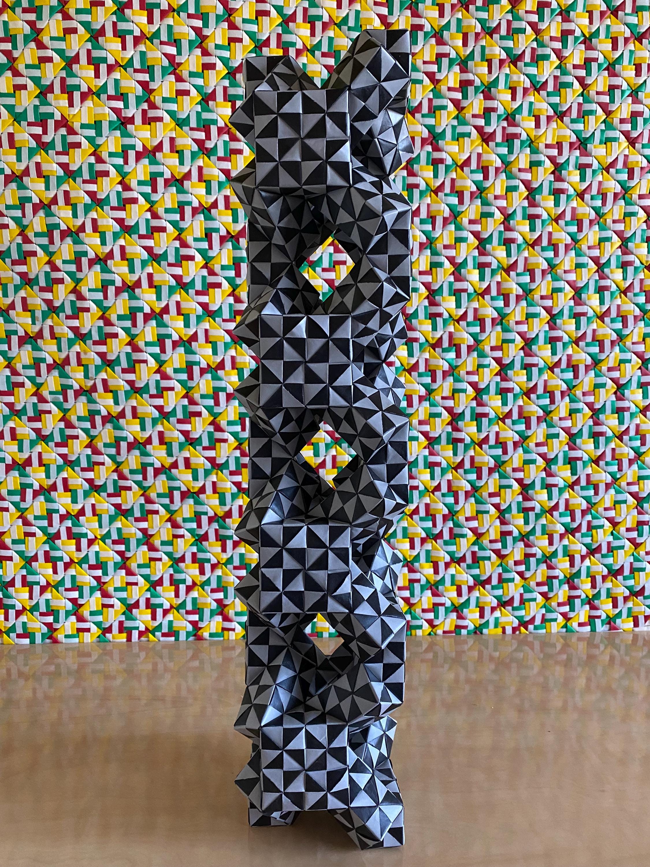 Escher Origami Tower Paper Sculpture: Geometric Fine Art Ornament, Home ...