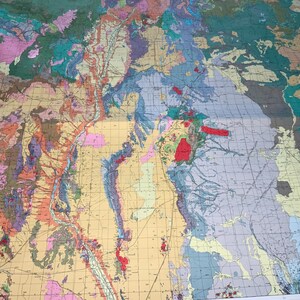 1965 Geological Map of New Mexico NM Geology Rocks Nature Study ...
