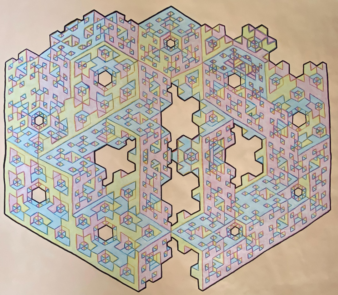 Origami Optical Illusion Twisted Symmetry Drawing Painting Hybrid ...