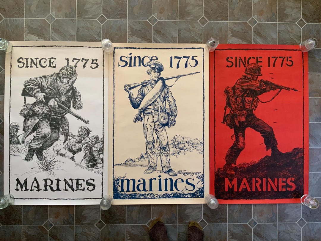NOS Recruiting Posters USMC Marine Corps Since 1775 1970s Set Soldiers ...