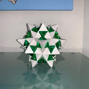 Emerald Green Origami Extended Icosahedron Pentagon Star Metallic Green ...