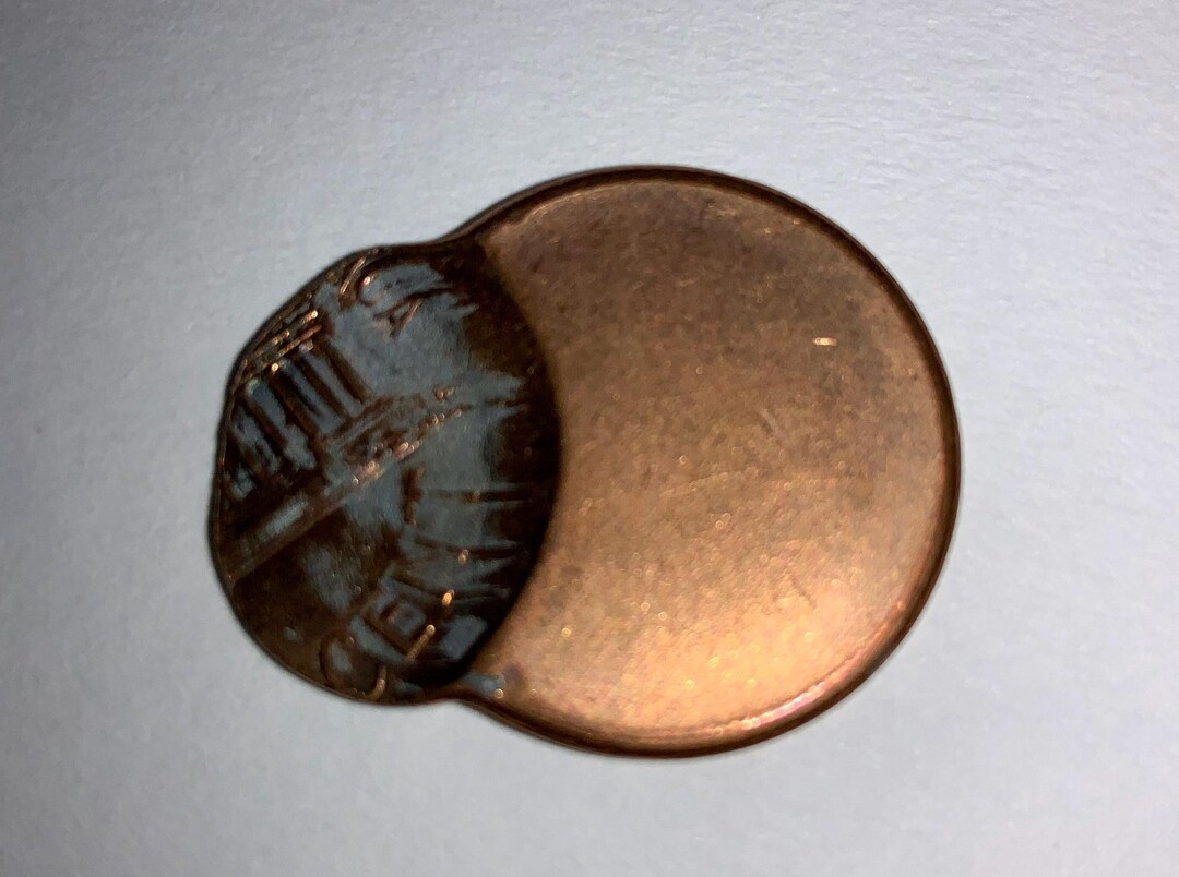 Off Center Error Penny - Elongated Stretched Lettering - Curved Plate ...