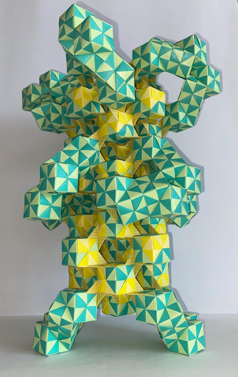 Twisted Cubes Original Art Origami Vancehoustonorigami.com - Etsy