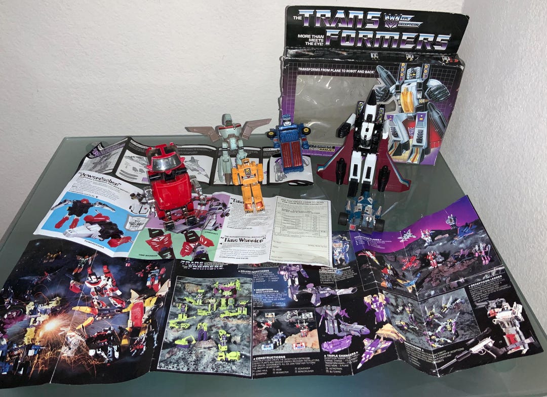 1980s Transformers Toy Lot Hasbro Vintage Robot Toys Cars Airplane Jet ...