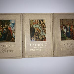Leather Bound Catholic Book of Knowledge Vintage 3 Volume Set in Mint ...