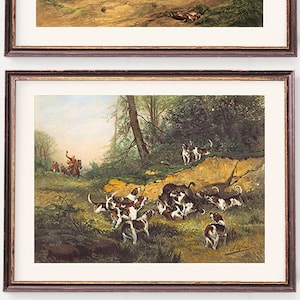 Hog & Rabbit Hunting Wall Art | Old English Hare Hunt Prints | Vintage ...