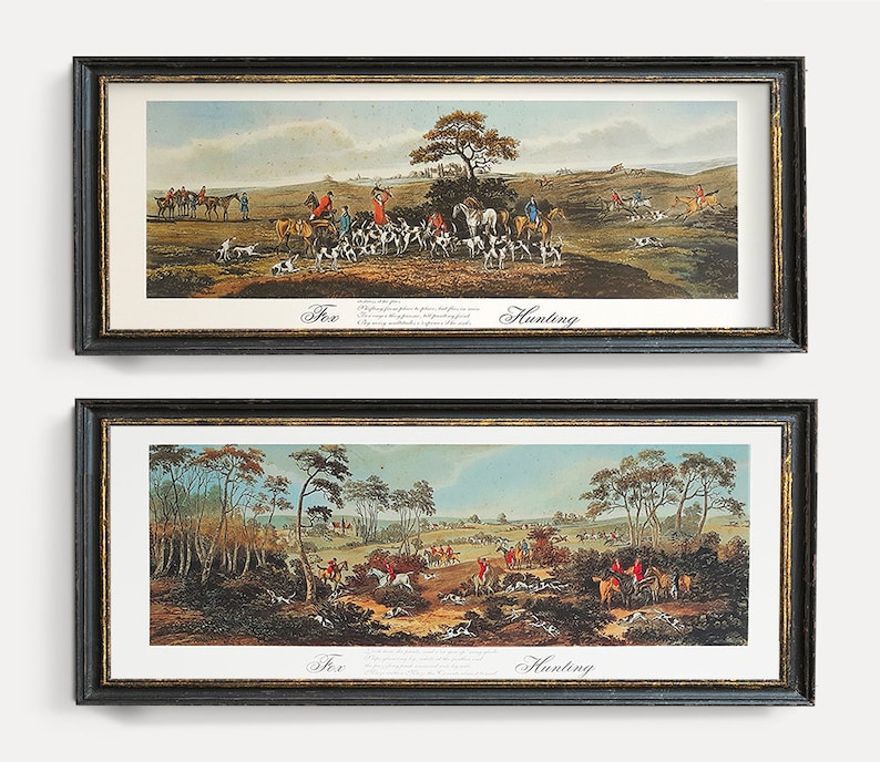 Fox Hunt Art Prints | Old English Hunting Wall Art With Hunters, Dogs ...