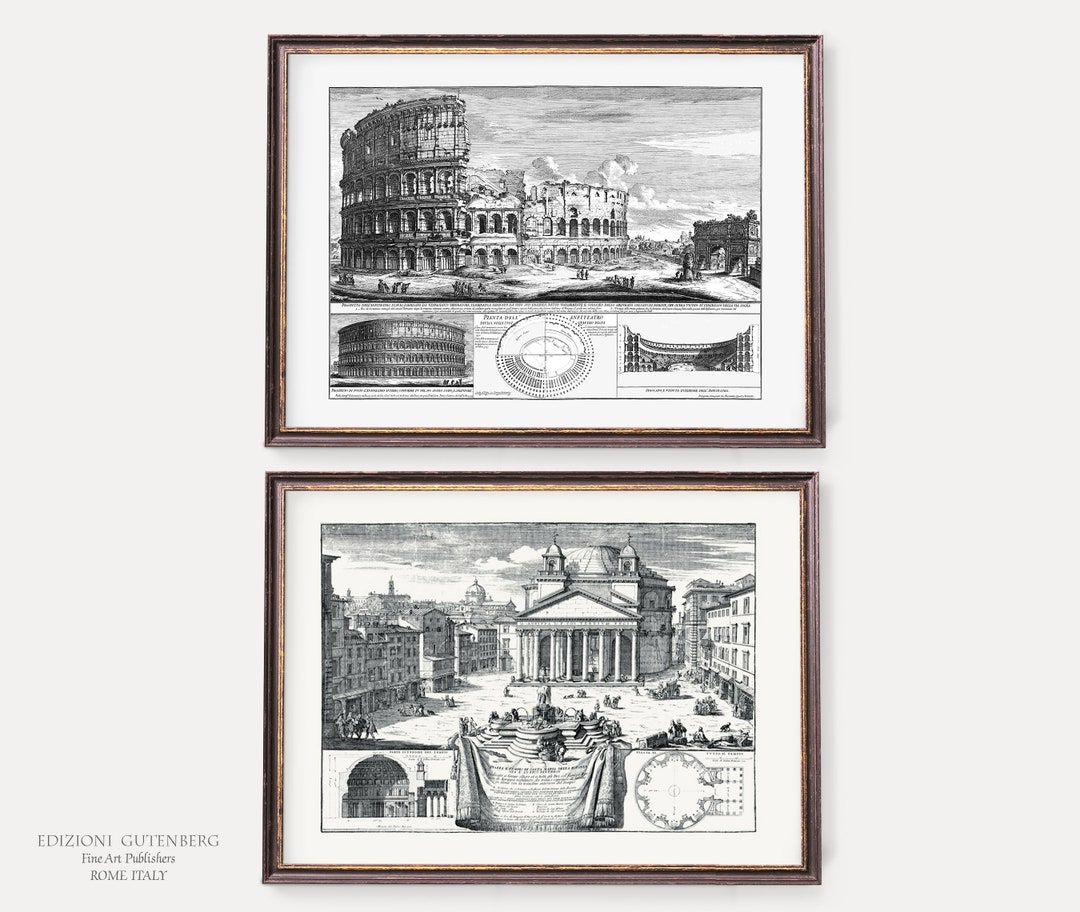 Ancient Rome Art Prints - Classic Wall Art - Colosseum, Pantheon, Set ...