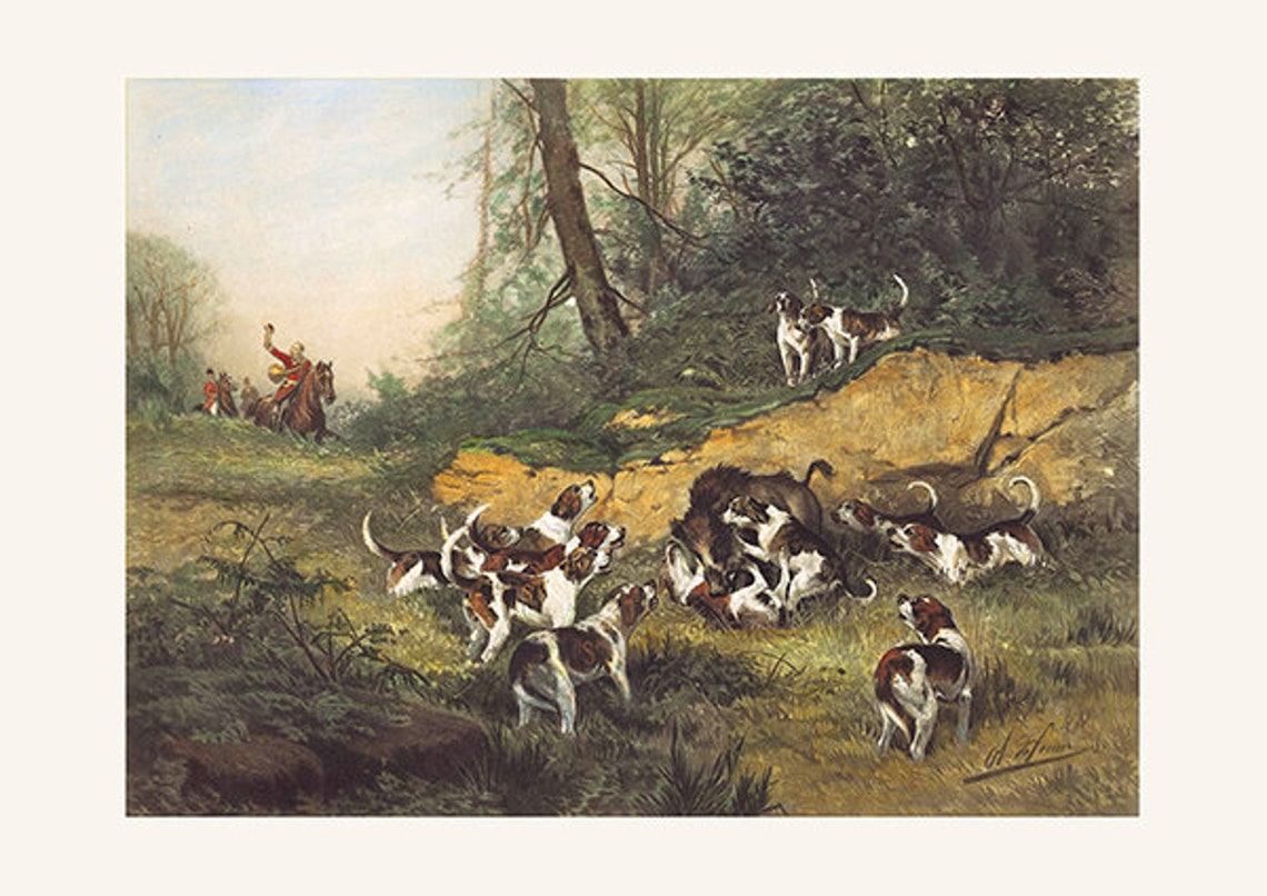 Hog & Rabbit Hunting Wall Art Old English Hare Hunt Prints - Etsy