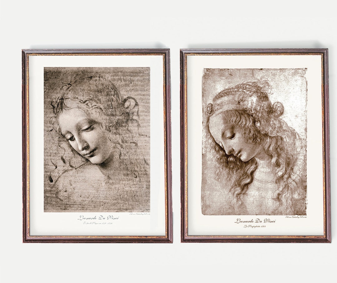 Leonardo Da Vinci Drawings | Renaissance Art | Female Portraits - Set ...